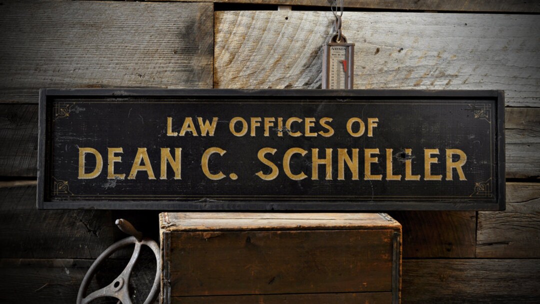 Custom Law Offices of Sign - Rustic Hand Made Distressed Wooden Sign ...