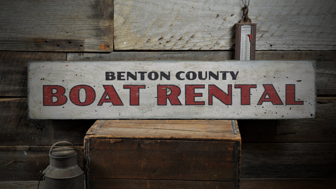 Boat Rental Wood Sign, Personalized County Name Lake Beach Location ...