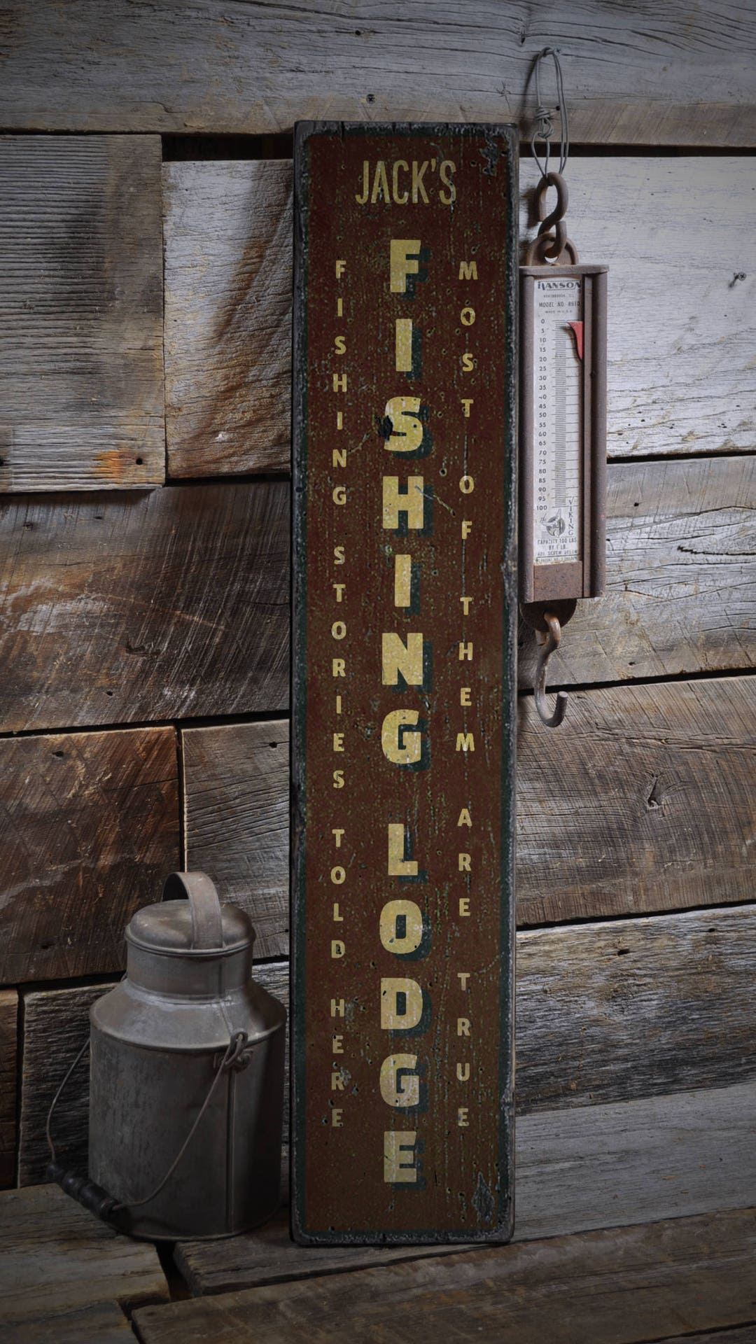 Fishing Lodge Sign, Rustic Fishing Decor, Fisherman Gift, Dad Fishing ...