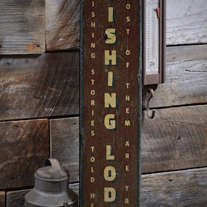 Fishing Lodge Sign, Rustic Fishing Decor, Fisherman Gift, Dad Fishing ...