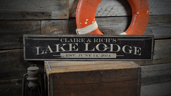 Custom Family Lodge Sign Rustic Hand Made Vintage Wooden | Etsy