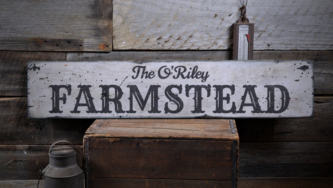 Farmstead Wood Sign, Personalized Family Last Name Gift, Custom Farm ...