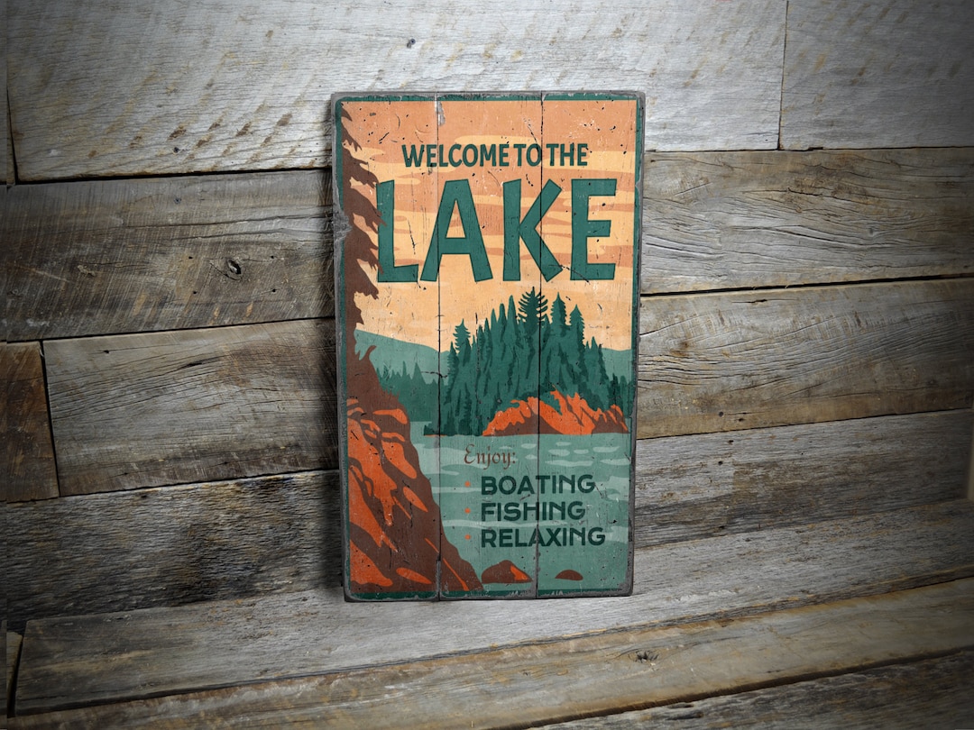 Welcome to the Lake Sign, Lake House Decor, Cabin Wall Decor, Lake Life ...