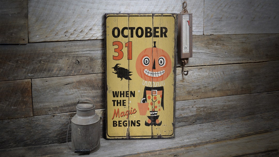 October 31st Sign, Halloween Decor, Haunted Decor, Wood Scary Decor ...