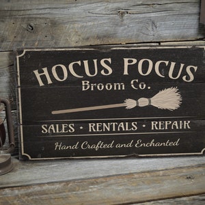 Hocus Pocus Sign, Broom Company, October Holiday Sign, Scary Decor ...