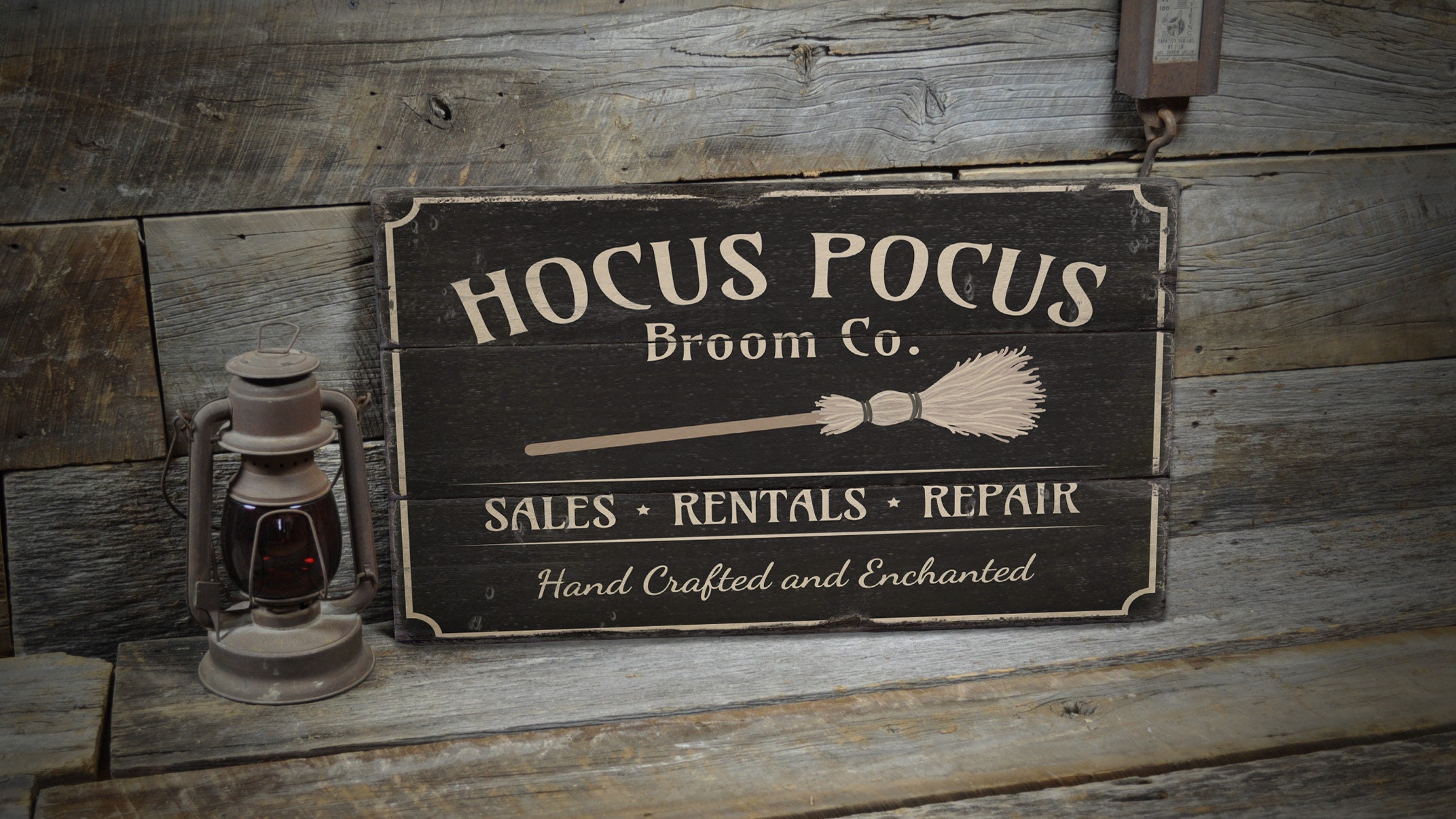 Hocus Pocus Sign, Broom Company, October Holiday Sign, Scary Decor ...