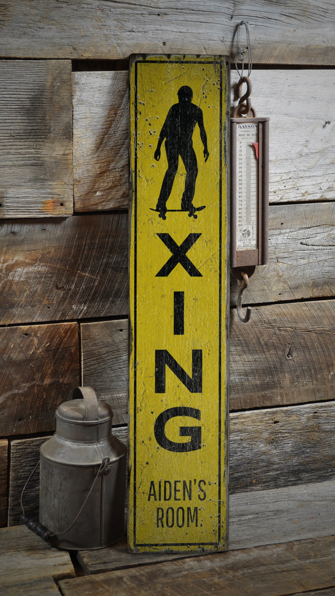 Skateboard Sign, Skate Crossing Sign, Son's Gift, Son's Room Decor ...