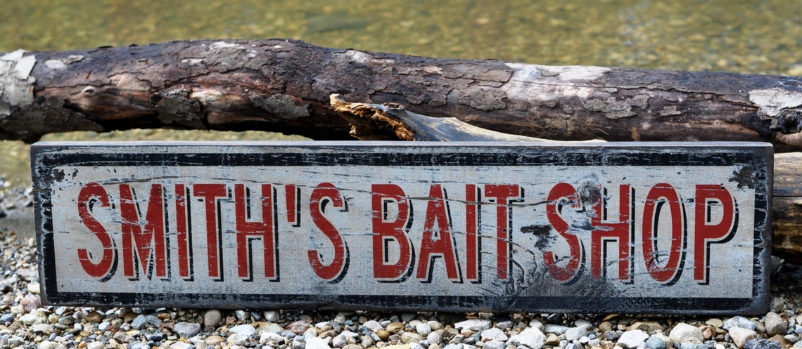Personalized Bait Shop Lake House Sign Rustic Hand Made - Etsy