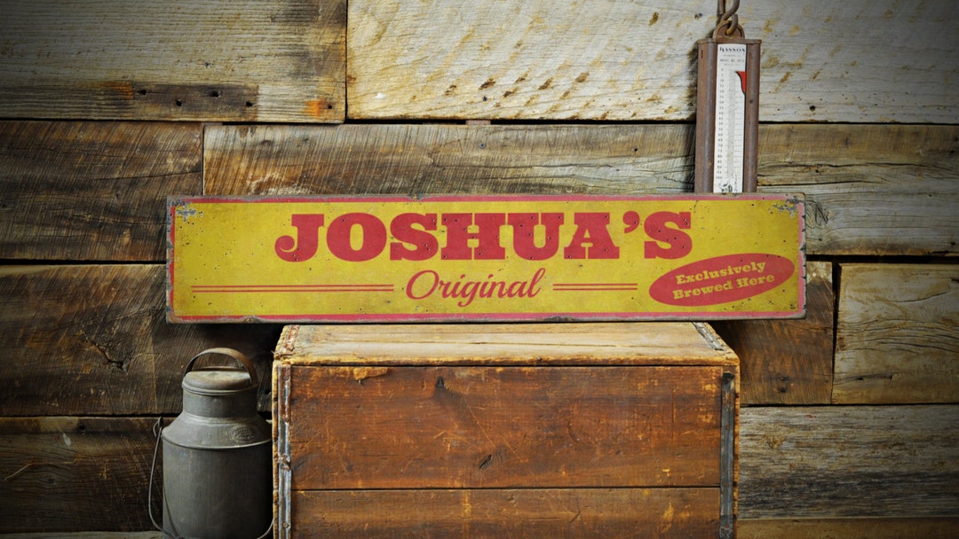 Custom Original Brewed Beer Sign - Rustic Hand Made Vintage Wooden Sign ...