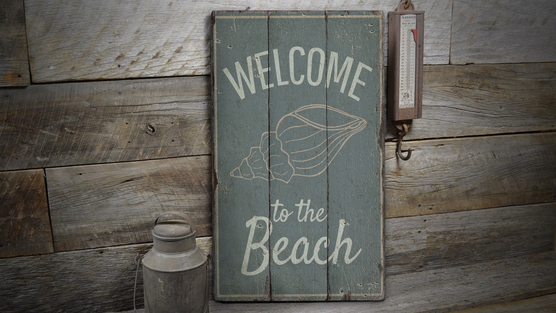 Welcome to Beach Sign, Wooden Beach Sign, Wood Beach Life Sign, Wooden ...