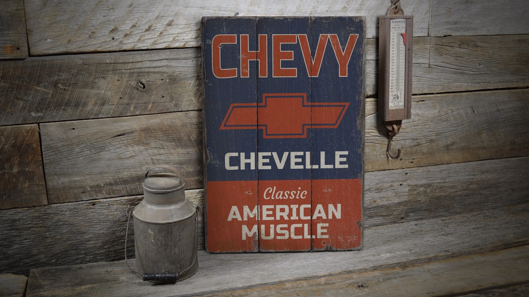Chevy Chevelle Sign, Garage Chevy Chevelle Sign, Chevy Wooden Gift ...