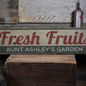 Fresh Fruits Sign, Wood Fruits Decor, Fruit Garden Sign, Fruit Producer ...