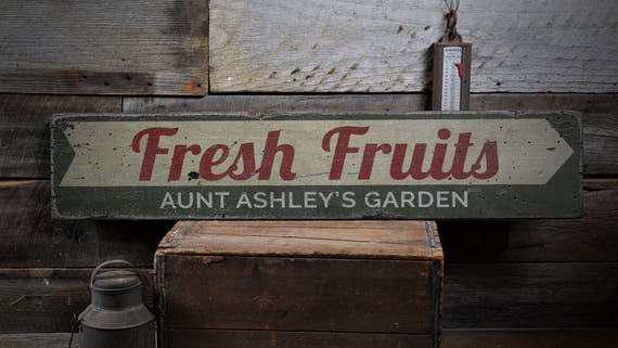 Fresh Fruits Sign Wood Fruits Decor Fruit Garden Sign Fruit | Etsy