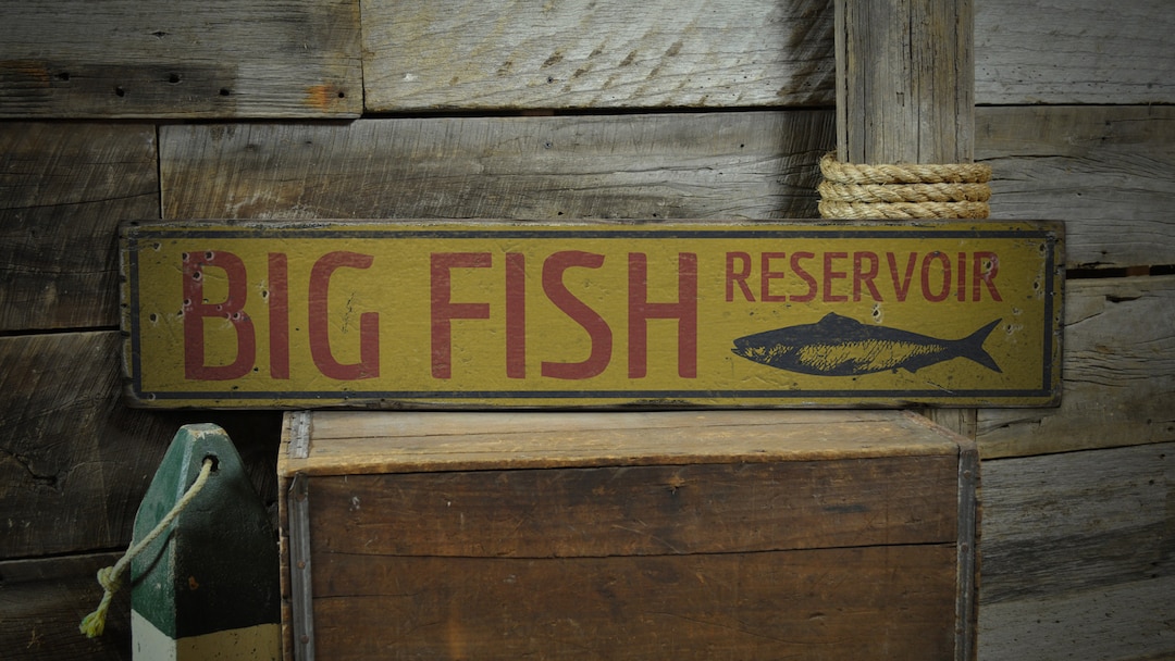 Big Fish Sign, Fishing Sign, Big Fish, Fish Decor, Fishing, Outdoors ...