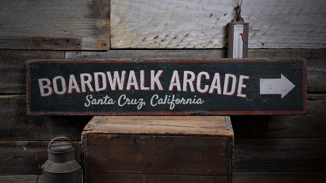 Boardwalk Arcade Sign Arcade Arrow Sign Beach House Custom - Etsy