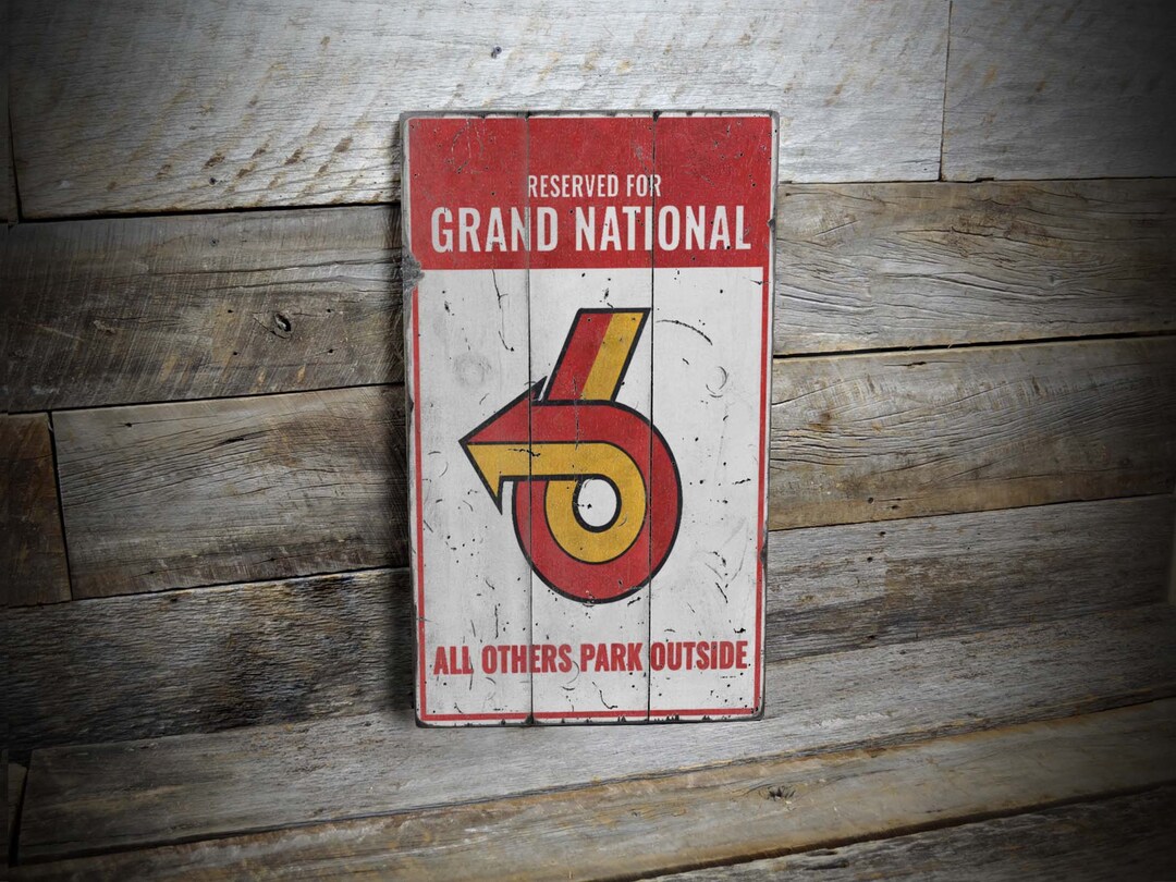 Grand National Parking Sign, Buick Grand National Decor, Grand National ...