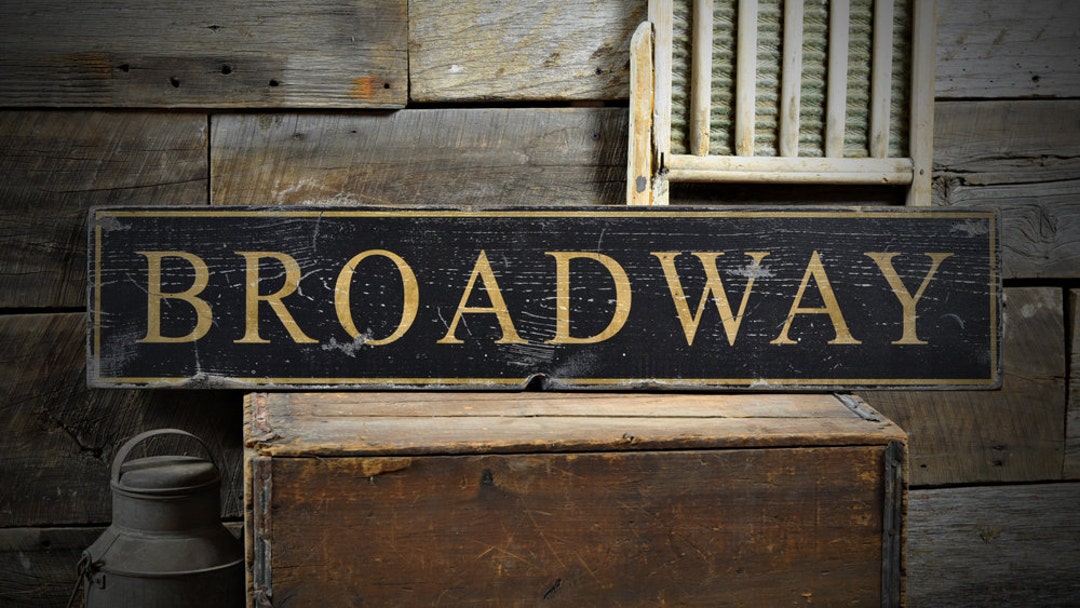 Custom Broadway Destination Sign - Rustic Hand Made Vintage Wooden - Etsy