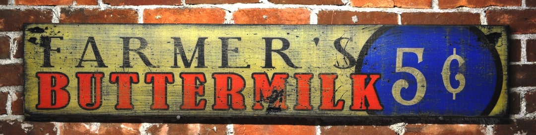 Farmer's Buttermilk Sign, Farmer Gift, Farm Lover, Farm Decor, Barn ...