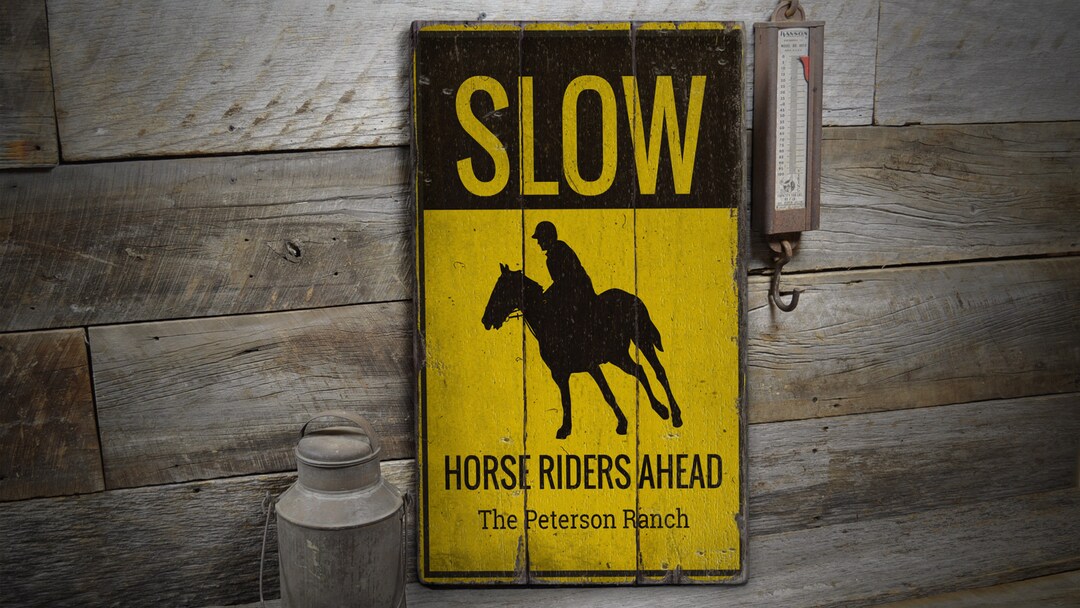 Slow Horse Sign Slow Horse Riding Sign Horse Sign Old - Etsy