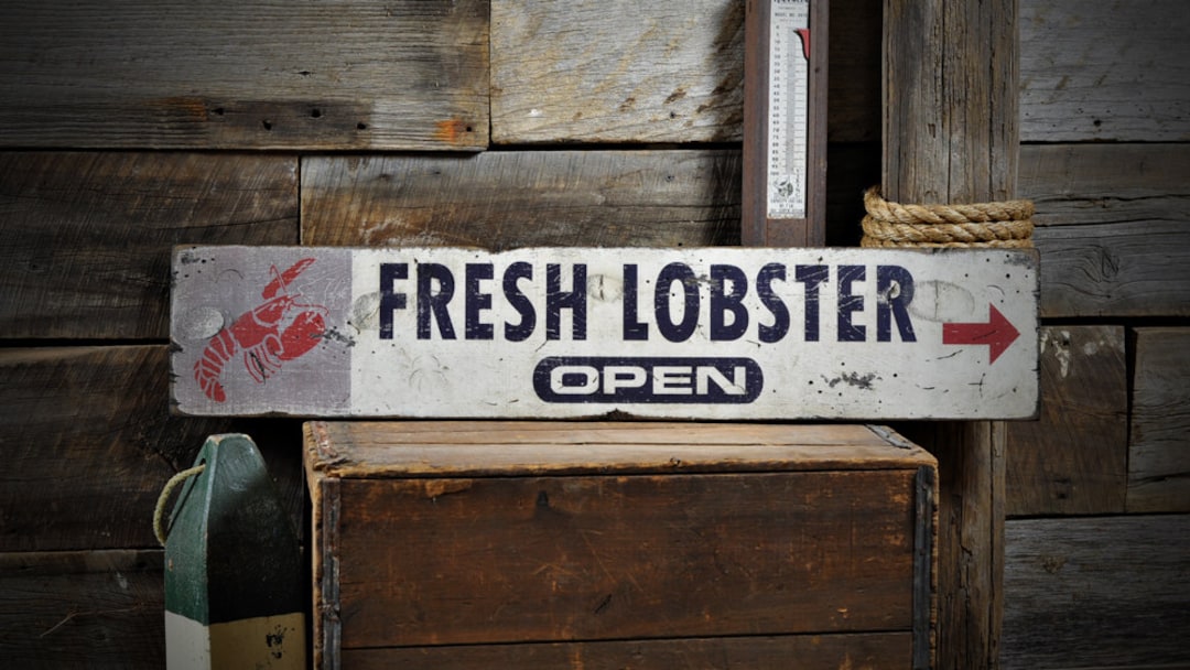 Custom Fresh Lobster Sign, Fresh Lobster Sign, Restaurant Decoration ...