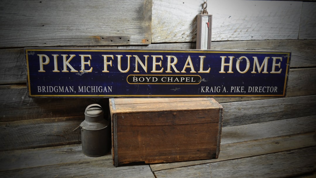 Custom Funeral Home Sign - Primitive Rustic Hand Made Vintage Wooden - Etsy