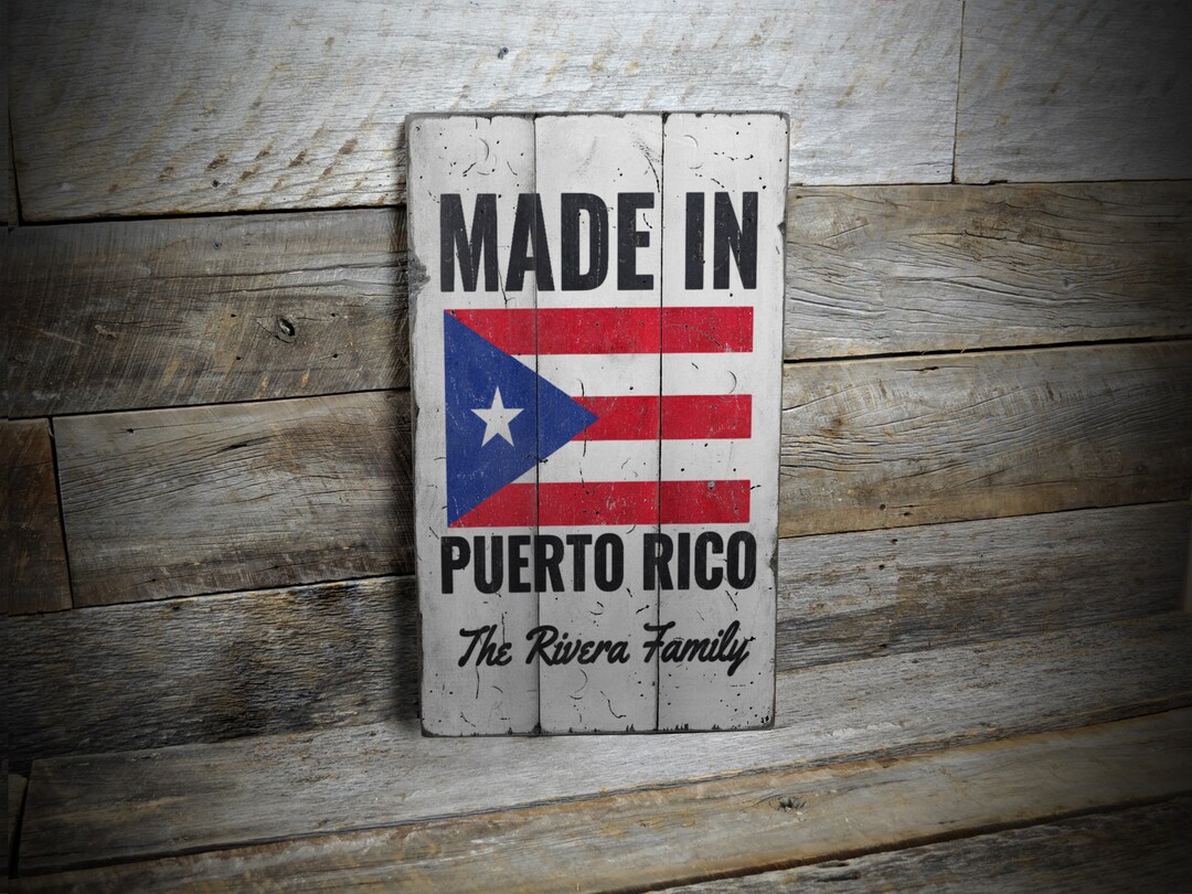 Puerto Rico Sign, Family Home Decor, Country Flag Sign, Puerto Rico ...