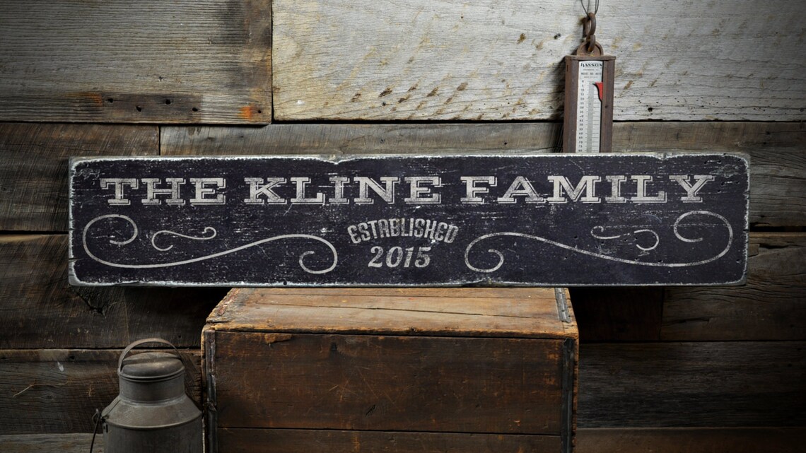Rustic Family Name Sign Custom Last Name Sign Est. Date - Etsy