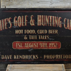 Custom Distressed Golfing Proprietor Sign - Rustic Hand Made Vintage ...