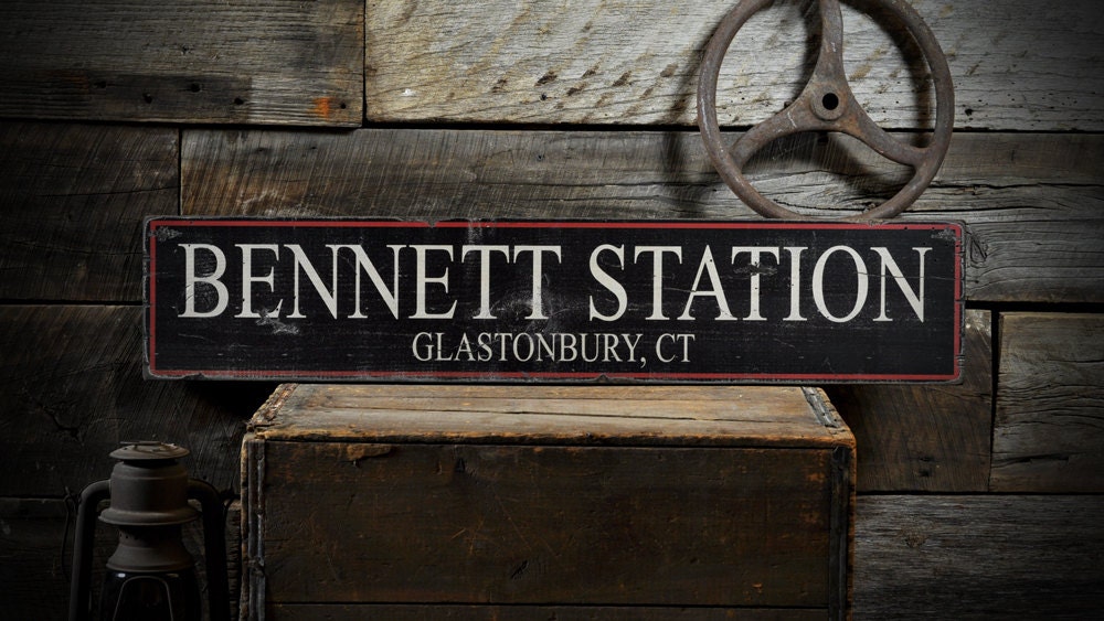 Custom Train Station City State Sign Rustic Hand Made - Etsy