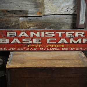 Custom Base Camp Established Date Sign - Rustic Hand Made Wooden ...
