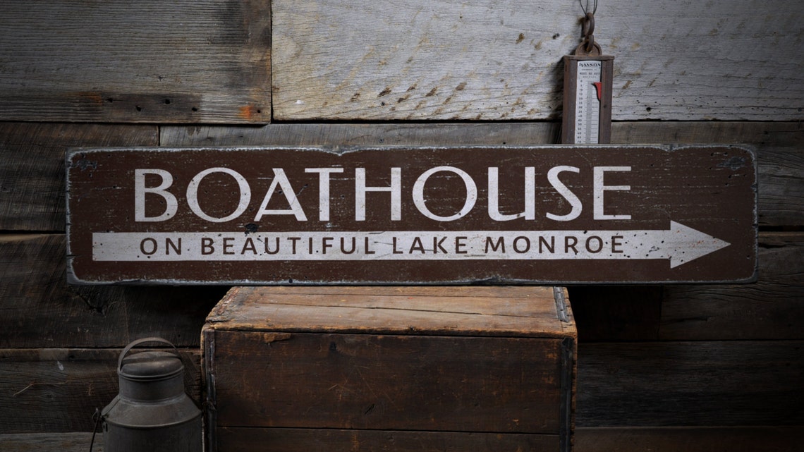Custom Lake Sign Boat House Gift Boat House Sign Custom | Etsy