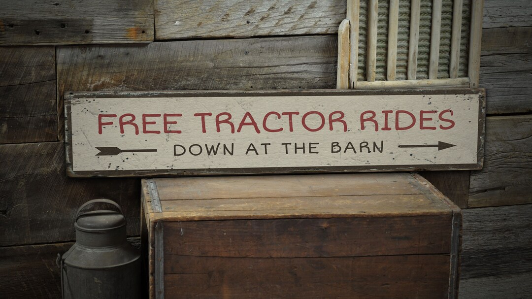 Tractor Rides Sign, Tractor Ride Decor, Tractor Lover, Wooden Tractor ...