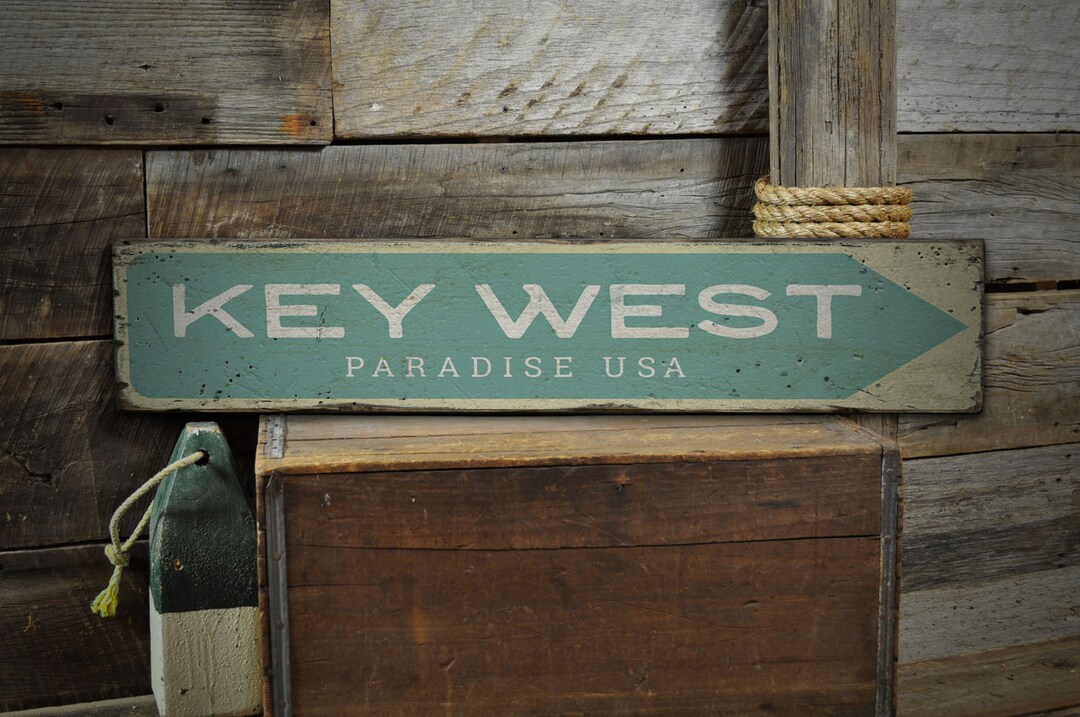 Key West Paradise Sign, Key West Lovers, Key West Sign, Wood Beach Sign ...