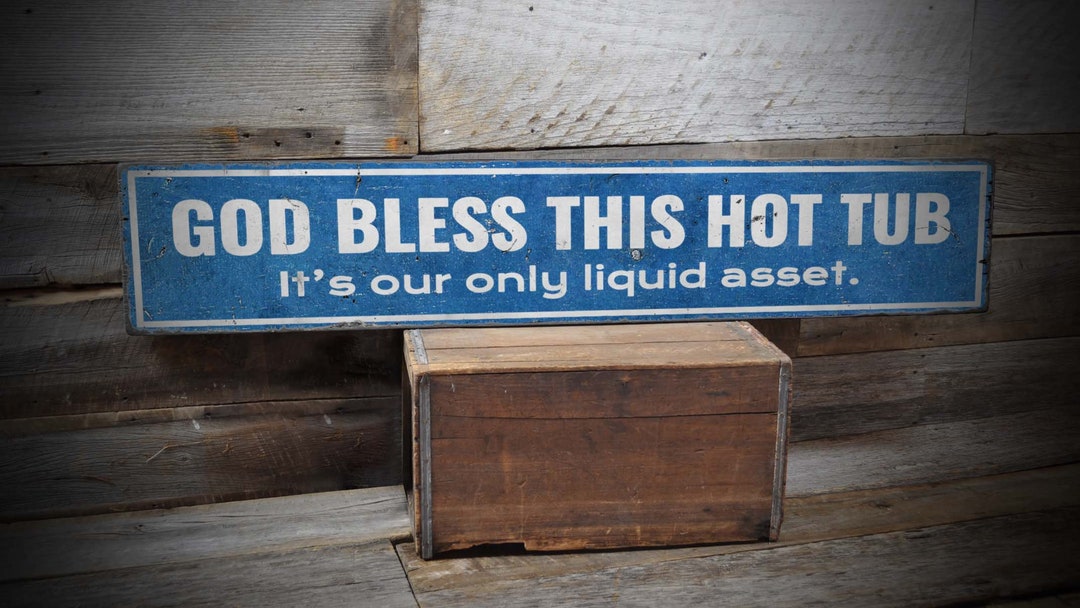 God Bless Hot Tub Sign, Backyard Tub Sign, Hot Tub Decor, Outdoor Sign ...