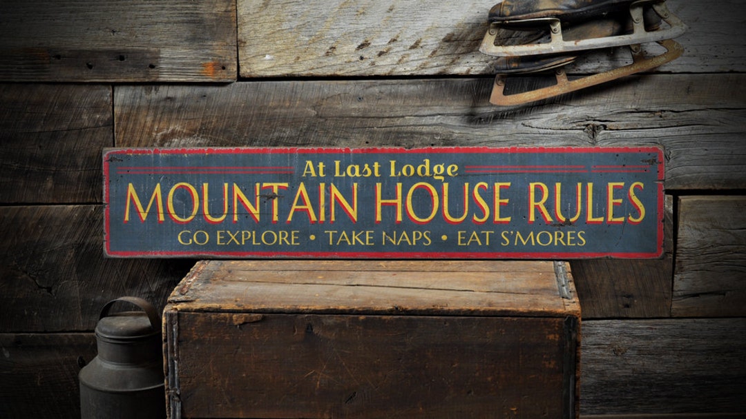 Custom Mountain Lodge Sign - Rustic Hand Made Distressed Wood - Etsy