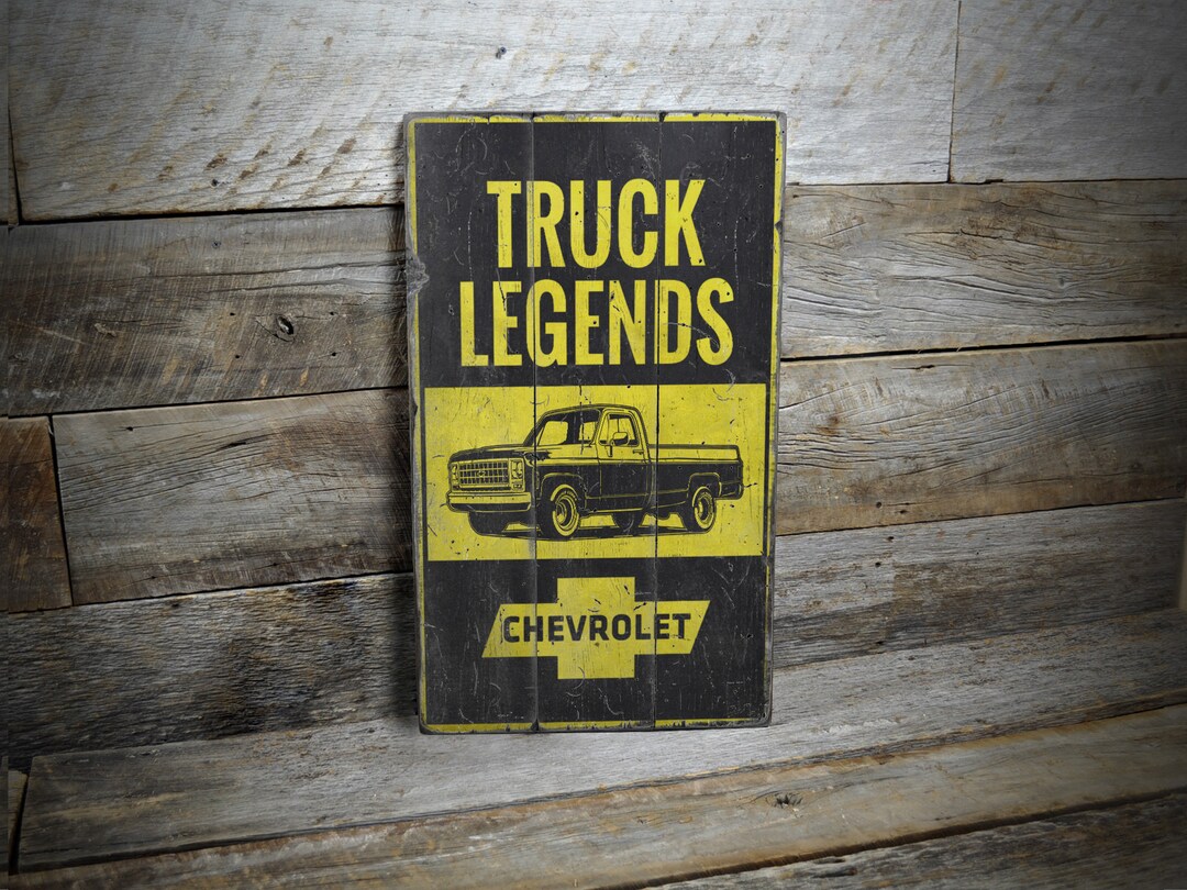 Truck Legends Sign, Chevy Truck Decor, Man Cave Decor, Chevrolet Decor ...
