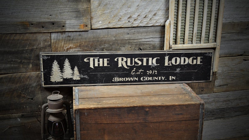 Custom Lake House Est. Date Sign Custom Wooden Lodge Sign | Etsy