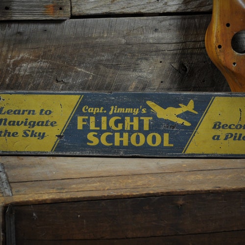 Pilot Gift Custom Wood Sign Aviator Gift Vintage Aviation | Etsy