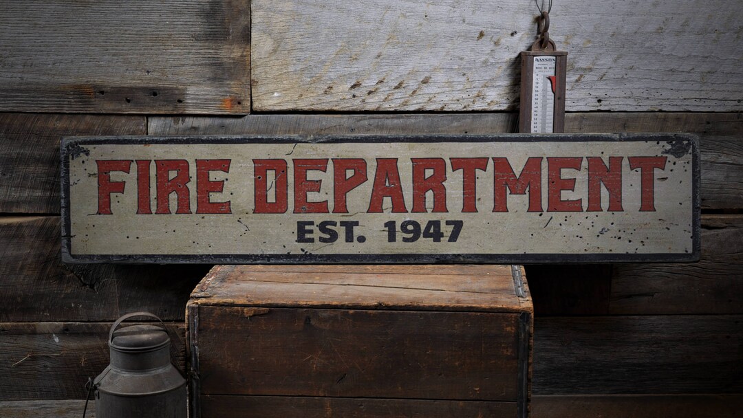 Fire Department Sign, Custom Fireman Sign, Firehouse Est Sign, Fire ...