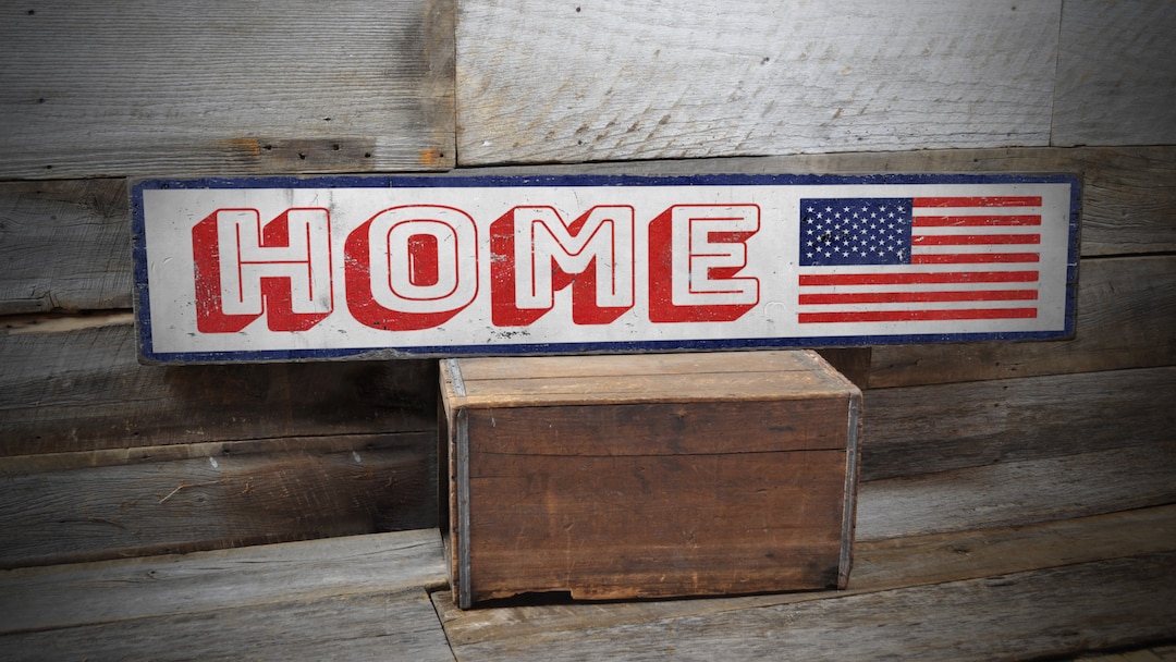 American Home Decor, America Flag Sign, America Wooden Sign, USA Flag ...