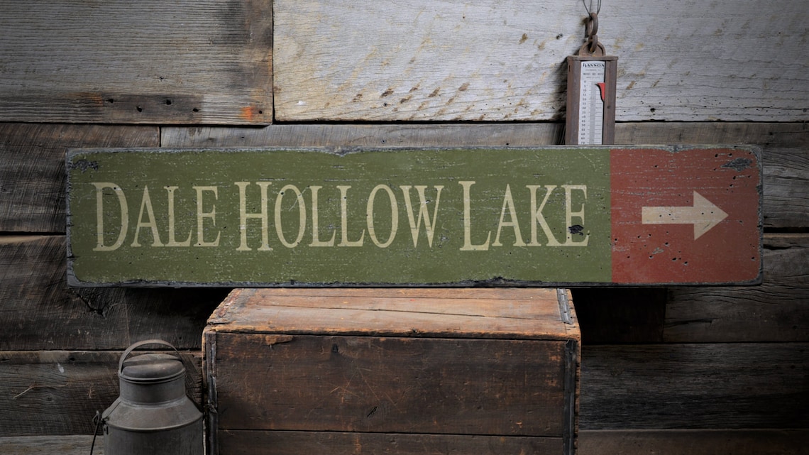Dale Hollow Sign Custom Lake Sign Wood Directional Sign - Etsy