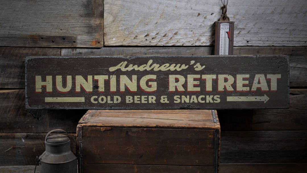 Hunting Retreat Sign, Hunting Wood Sign, Hunter Gift, Custom Hunting ...