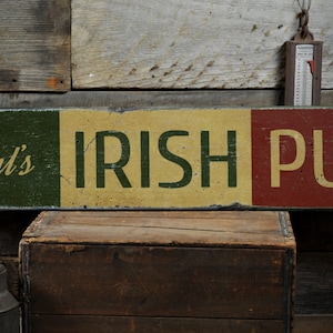 Ireland Flag Pub Wood Sign, Personalized Pub Owner Name Gift, Custom ...