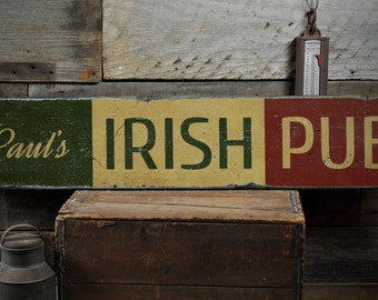 Irish Pub Wood Sign Personalized Bar Owner Name Sign | Etsy