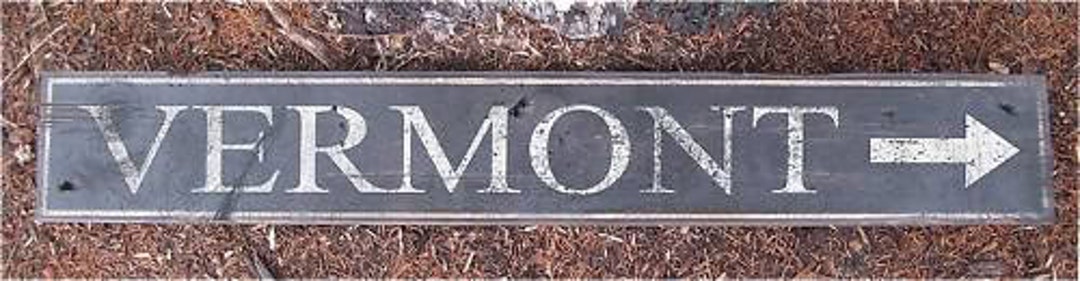 Personalized State Directional Wood Sign - Rustic Hand Made Vintage ...