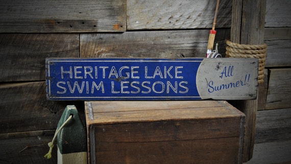 Custom Swim Lessons Lake House Sign Swimming Lesson Signs | Etsy