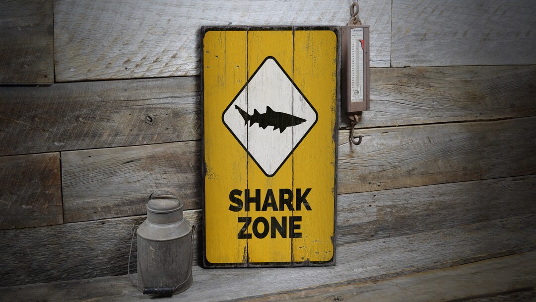Shark Zone Sign, Shark Lover Wood Decor Gift Sign, Ocean Lifestyle ...