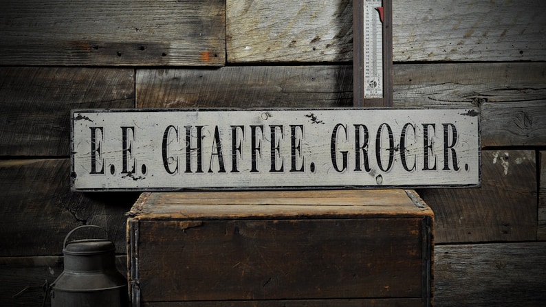 Custom Distressed Grocer Sign, Rustic Vintage Decor - Etsy
