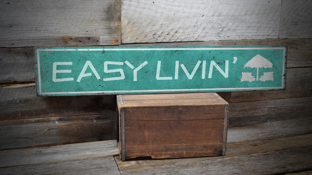 Easy Livin Sign, Beach Cottage Sign, Beach Hut Decor, Beach House Sign ...