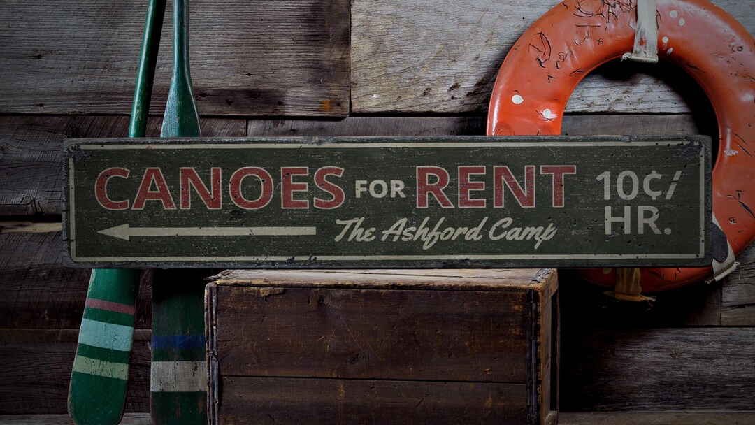 Canoe Rental Wood Sign, Canoe Rental Sign, Rustic Canoe Decor for ...